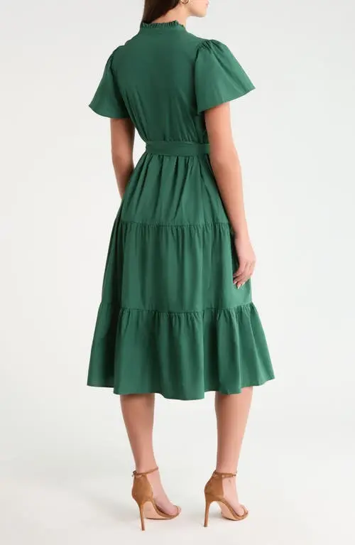SUGARLIPS Bellucci Cotton Poplin Tiered Dress