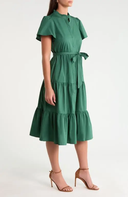 SUGARLIPS Bellucci Cotton Poplin Tiered Dress