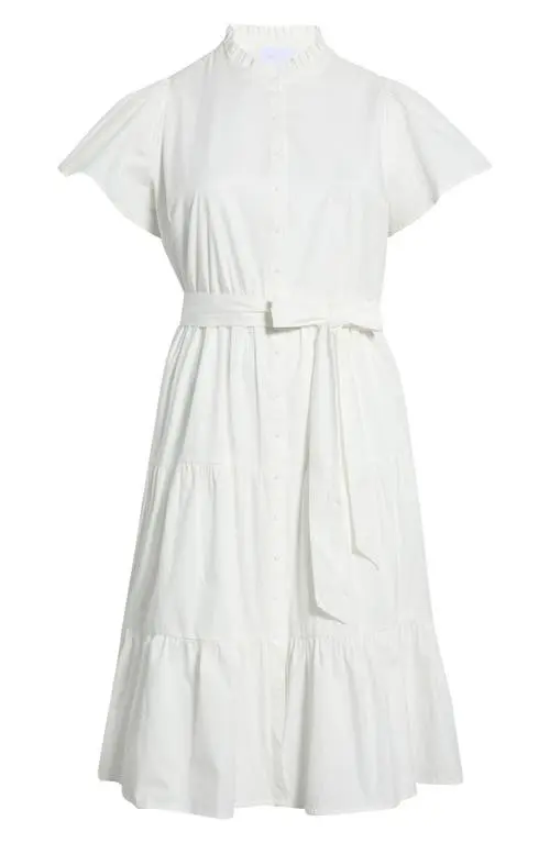 SUGARLIPS Bellucci Cotton Poplin Tiered Dress - White