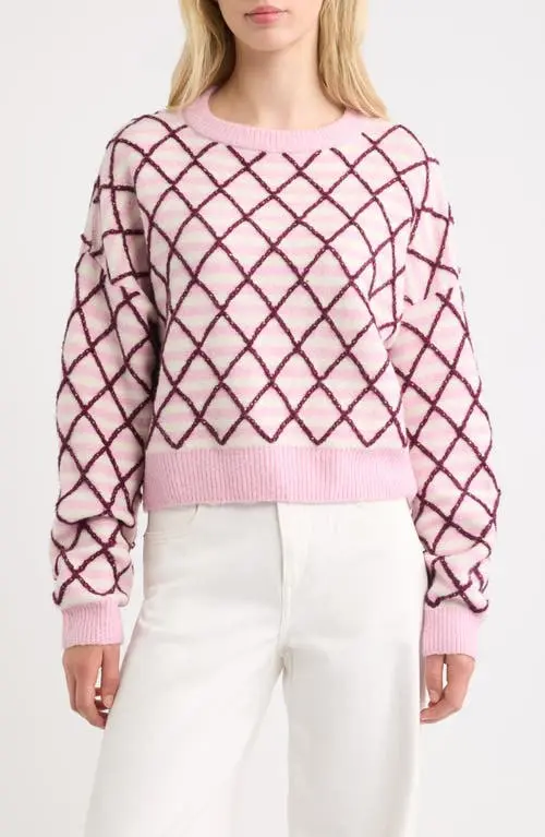 24COLOURS Stitch On Crewneck Sweater - Bordeaux