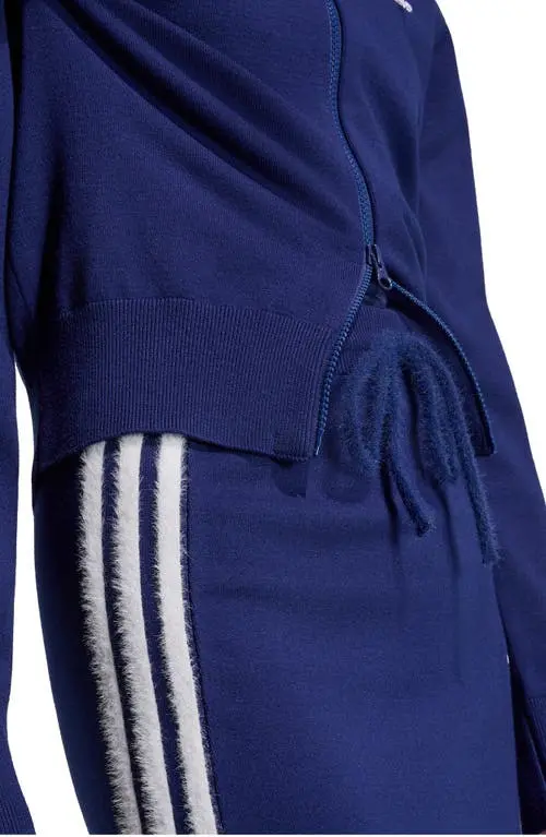 ADIDAS ORIGINALS Three-stripe Knit Midi Skirt - Dark Blue/white