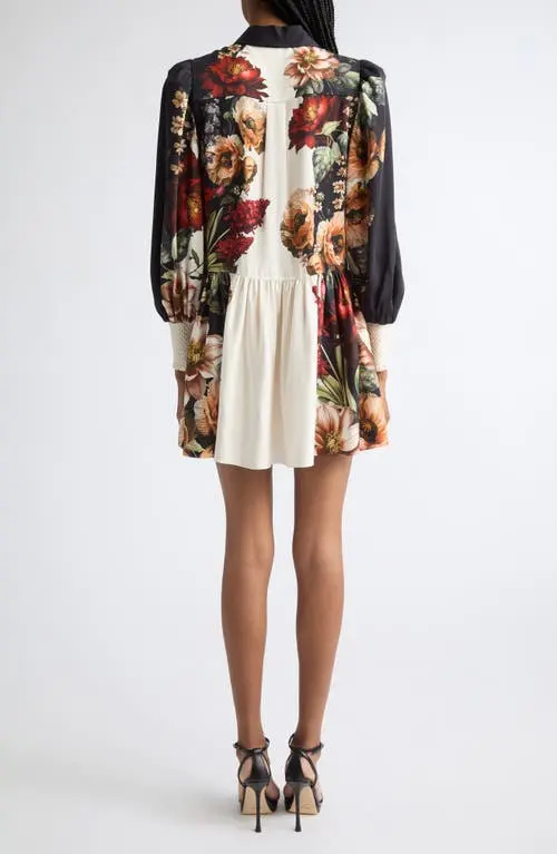 Alice + Olivia Bertha Blouson Sleeve Shirtdress
