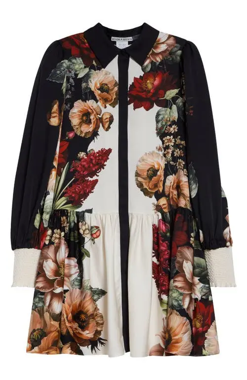 Alice + Olivia Bertha Blouson Sleeve Shirtdress