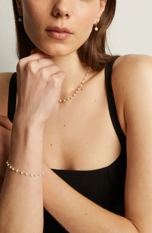 AURATE Pearl Vine Bracelet - Yellow