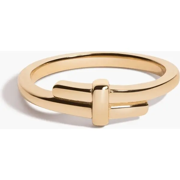 AURATE Unbreakable Crossover Ring - Yellow