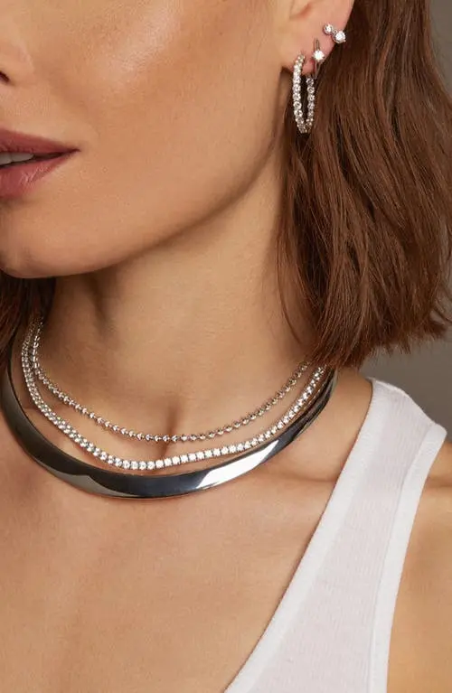 AURATE Bold Collar Necklace - White