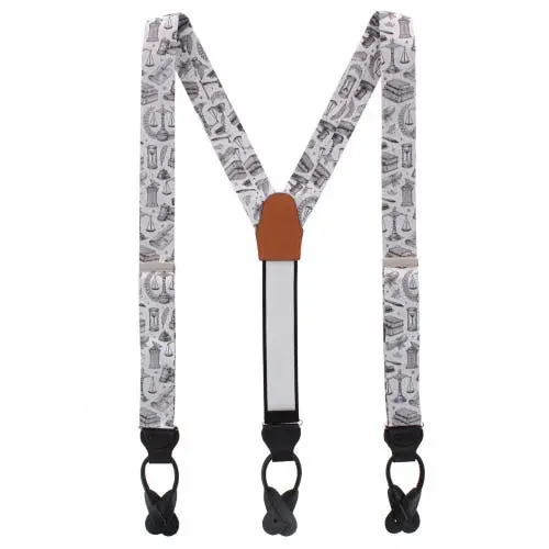 Trafalgar Esquire Law Silk Novelty Button End Suspenders