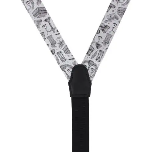 Trafalgar Esquire Law Silk Novelty Button End Suspenders
