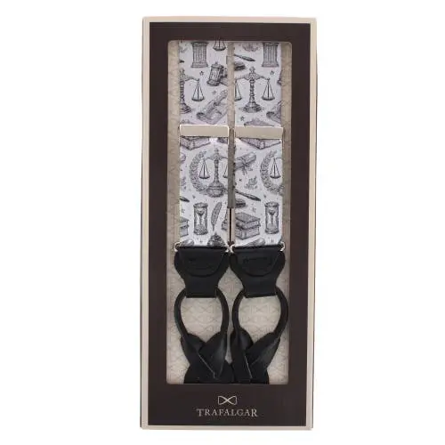 Trafalgar Esquire Law Silk Novelty Button End Suspenders