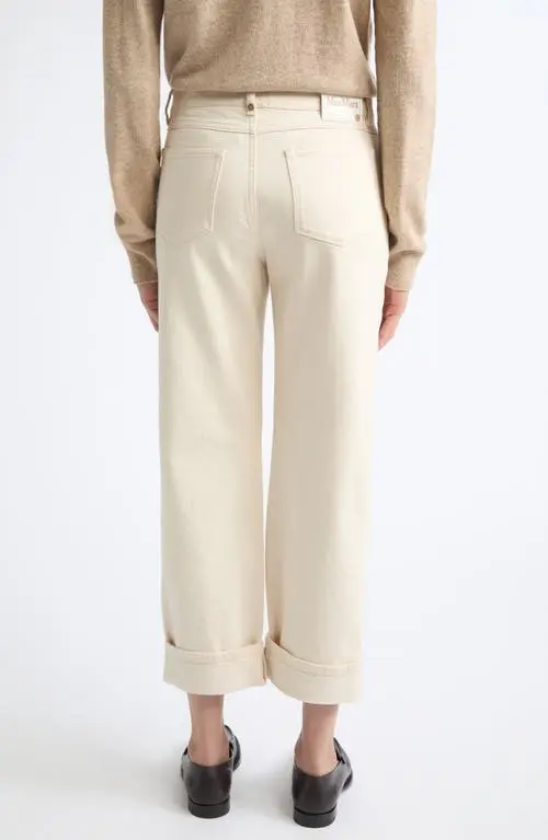 Max Mara Virna Straight Leg Jeans With Cuffed Hems - Natural