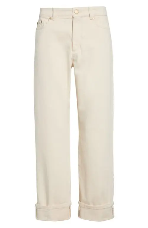 Max Mara Virna Straight Leg Jeans With Cuffed Hems - Natural