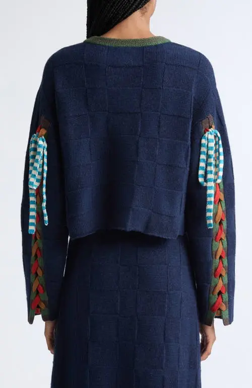 YANYAN Multicolored Bow Lambswool & Cotton Cardigan
