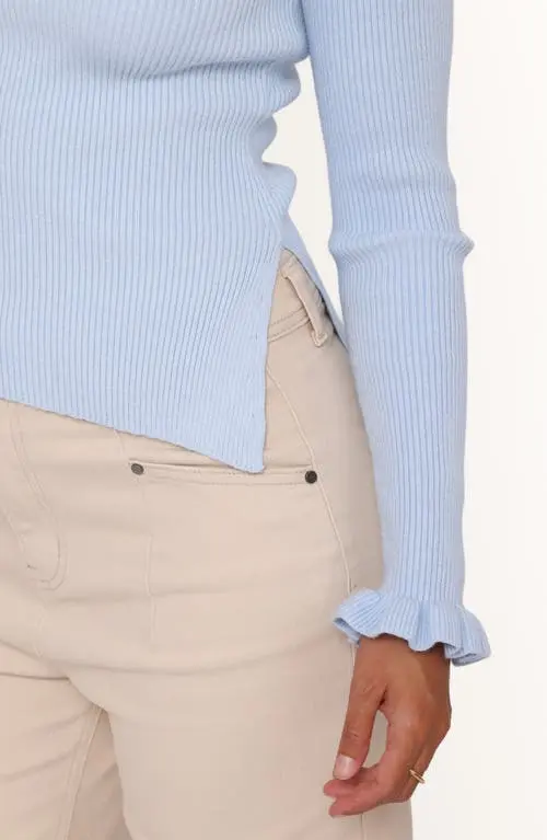 PETAL & PUP Fiana Ruffle Cuff Rib Sweater - Ice Blue