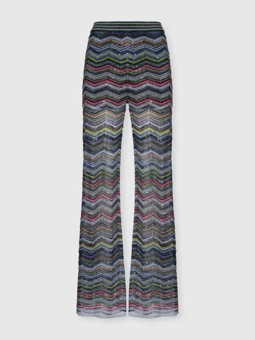 Missoni Chevron Palazzo Trousers With Sequins