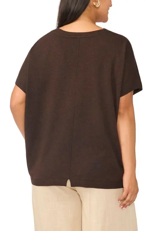 Vince Camuto V-neck Fine Knit Sweater - Espresso Bean