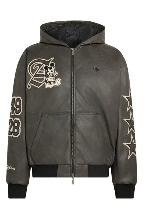 Adidas Disney Faux Leather Hooded Jacket