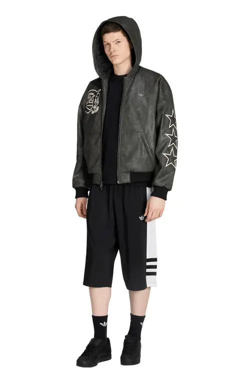 Adidas Disney Faux Leather Hooded Jacket