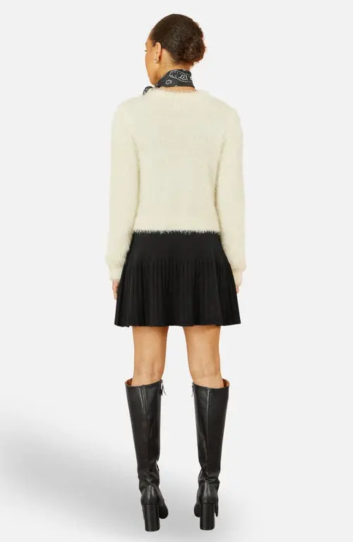 YUMI Eyelash Fluffy Tie Front Bolero