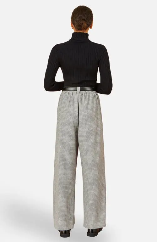 YUMI Check Wide Leg Trousers