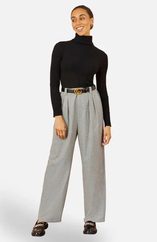 YUMI Check Wide Leg Trousers