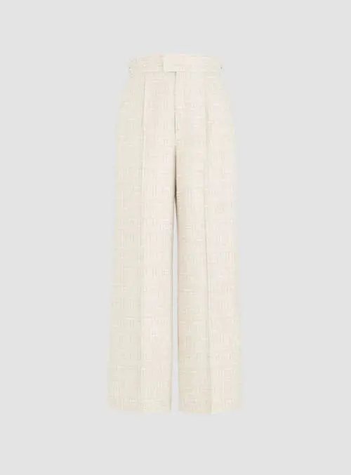 A.SHIMUS Fancy Tweed High-waist Tailored Wide-leg Pants