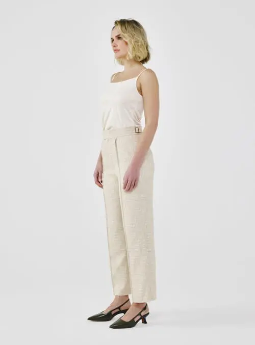 A.SHIMUS Fancy Tweed High-waist Tailored Wide-leg Pants