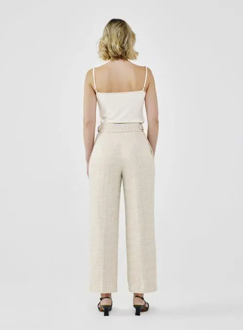 A.SHIMUS Fancy Tweed High-waist Tailored Wide-leg Pants