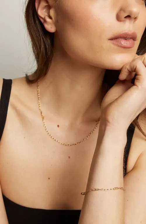 AURATE Unbreakable Mini Paperclip Chain Necklace