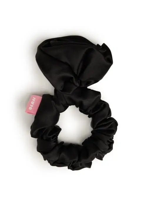 OLAH La Frida Rosa Silk Scrunchie - Black