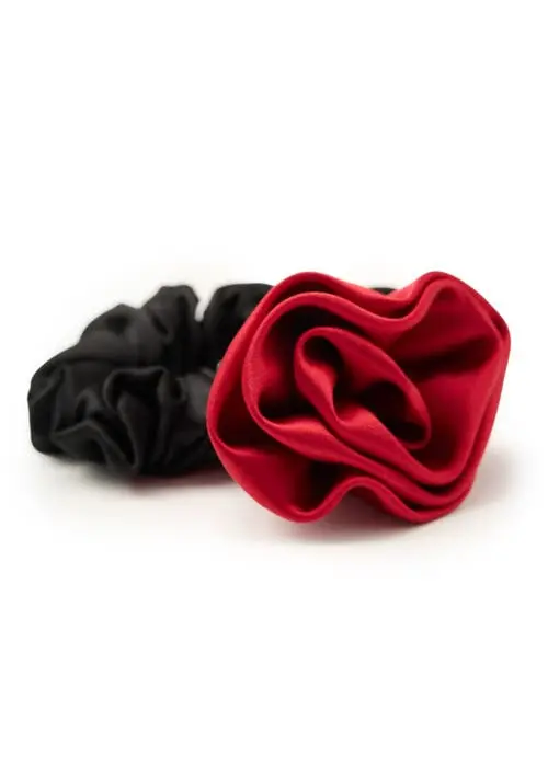 OLAH La Frida Rosa Silk Scrunchie - Red