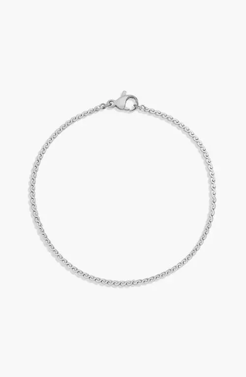AURATE Wave Chain Bracelet - White