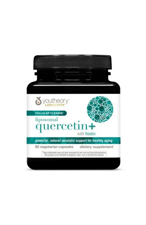 YOUTHEORY Longevity Liposomal Quercetin Fisetin Vegetarian Capsule Supplement 90 Vegetarian Capsules - None