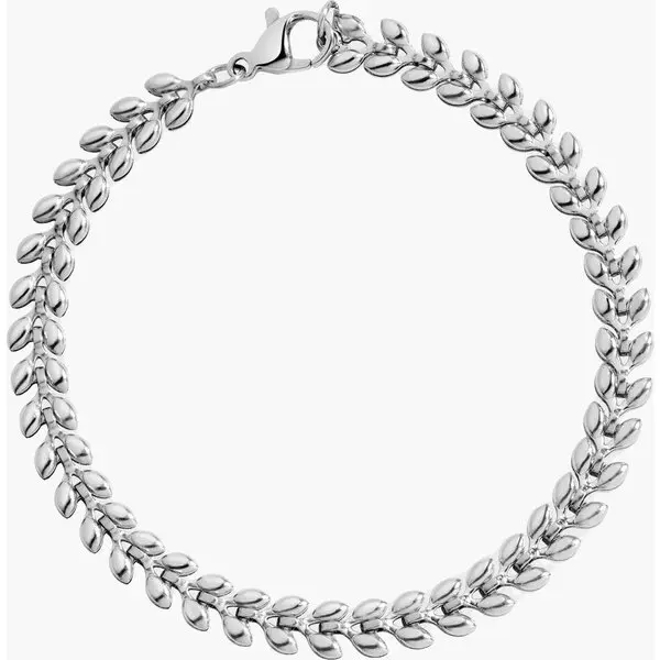 AURATE Sculptural Link Chain Bracelet - White