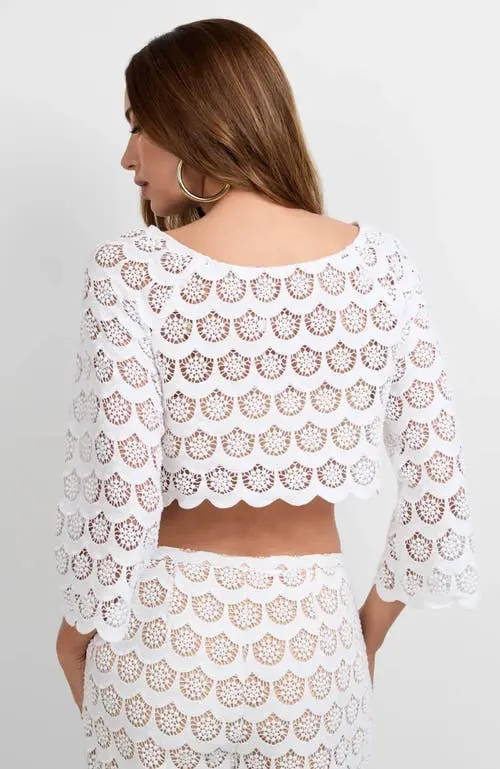 Trina Turk Crochet Lace Cropped Top
