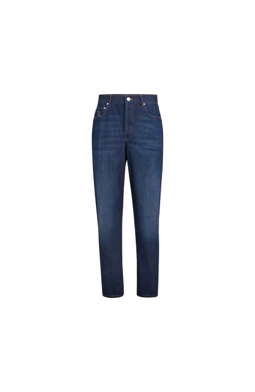 Brunello Cucinelli Lightweight Old Denim Iconic Fit Five-pocket Trousers