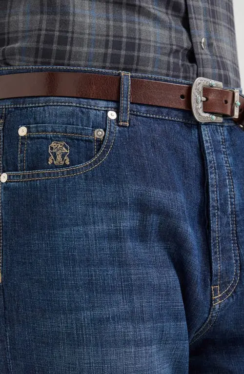 Brunello Cucinelli Lightweight Old Denim Iconic Fit Five-pocket Trousers