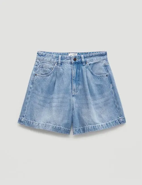 HUSH Larissa Pleated Front Denim Shorts