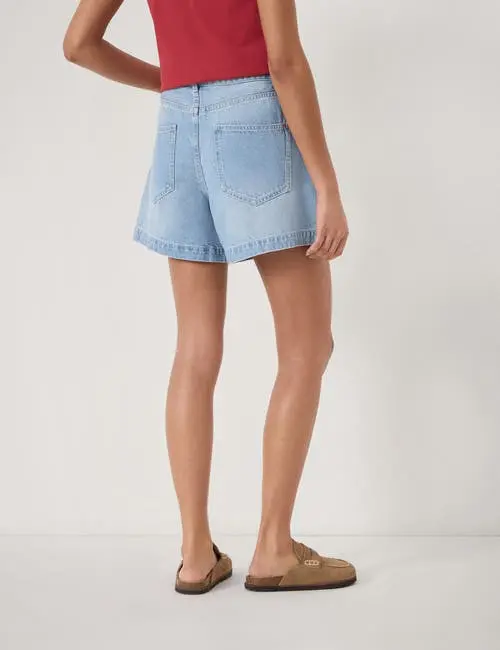 HUSH Larissa Pleated Front Denim Shorts