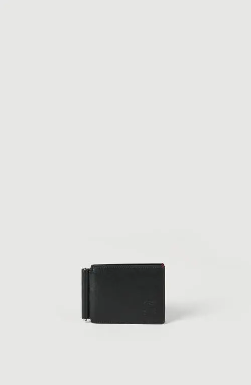 Brunello Cucinelli Grained Leather Money Clip Wallet - Black