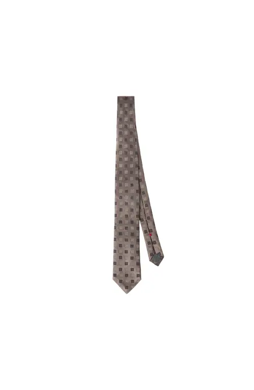 Brunello Cucinelli Silk Tie With Squares Pattern
