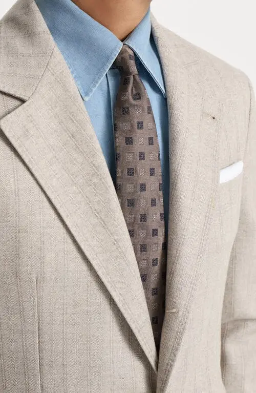Brunello Cucinelli Silk Tie With Squares Pattern
