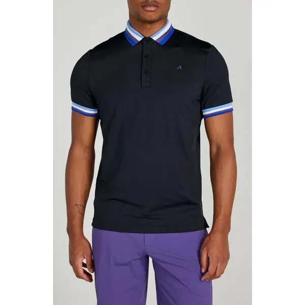 REDVANLY Curtis Tipped Performance Golf Polo