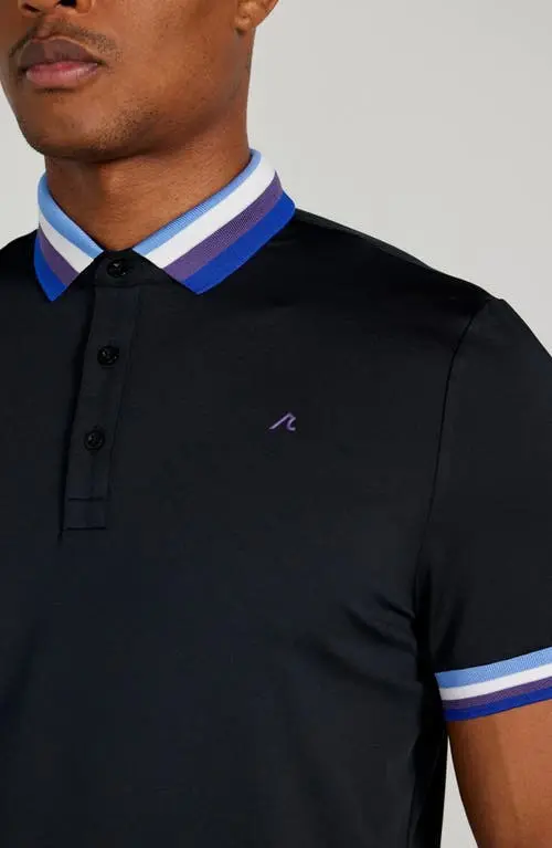 REDVANLY Curtis Tipped Performance Golf Polo