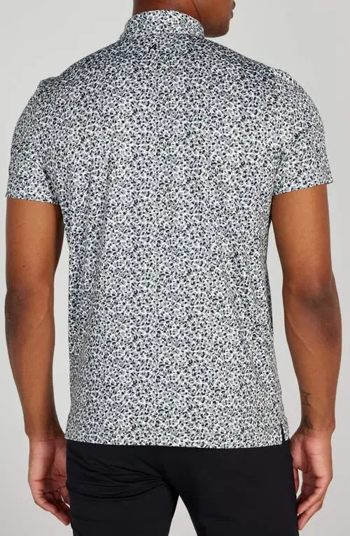 REDVANLY Galem Spatter Print Performance Golf Polo