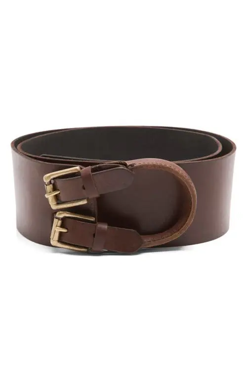 Free People Everhart Wide Leather Hip Belt - Espresso