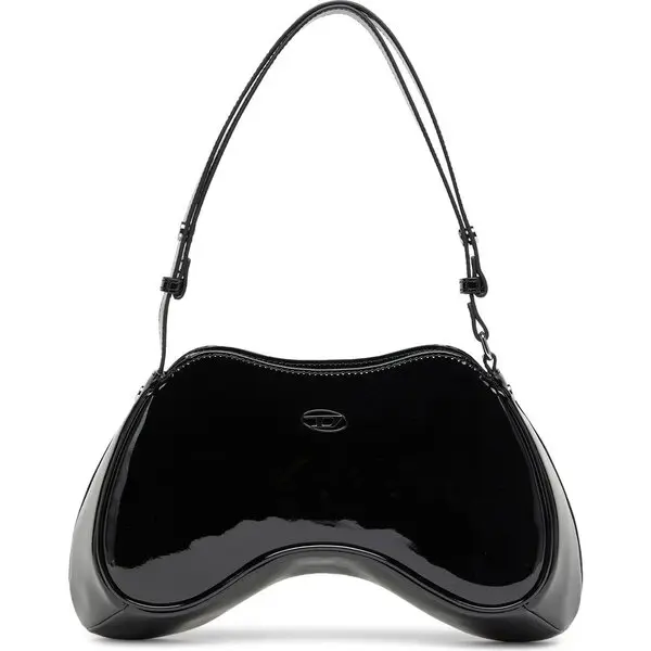 DIESEL® Play Play Faux Leather Shoulder Bag - Black