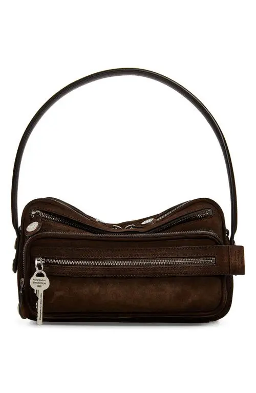 Acne Studios Camero Party Suede Shoulder Bag - Dark Brown