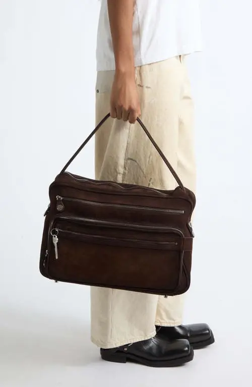 Acne Studios Camero Party Suede Shoulder Bag - Dark Brown