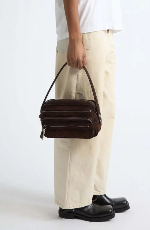 Acne Studios Camero Party Suede Shoulder Bag - Dark Brown