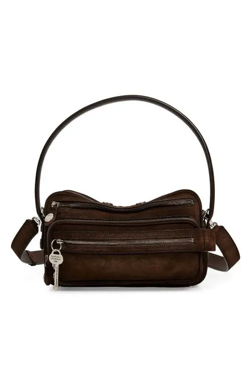 Acne Studios Camero Party Suede Shoulder Bag - Dark Brown